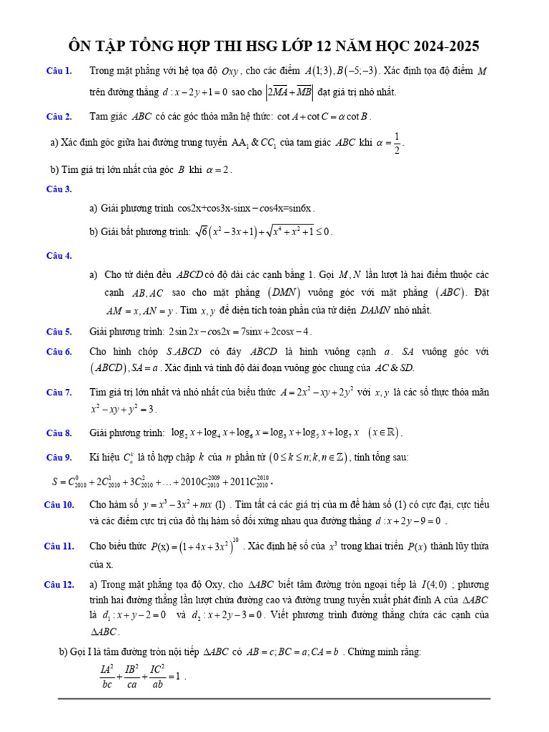 On Tap Tong Hop | PDF