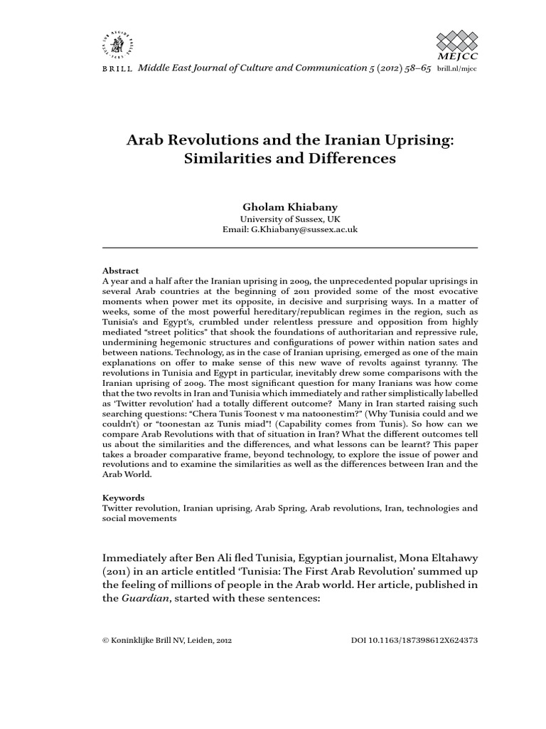 Arab Spring and Iranian Uprising | PDF | Arab Spring | Islamism