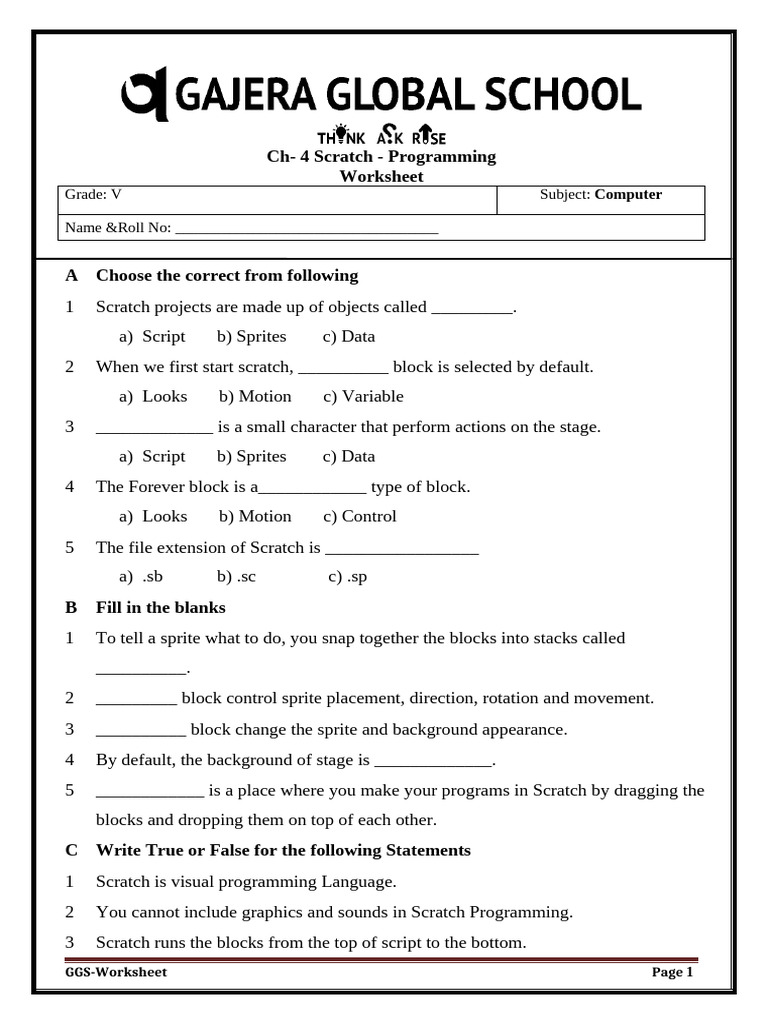 Ch-4 Worksheet | PDF