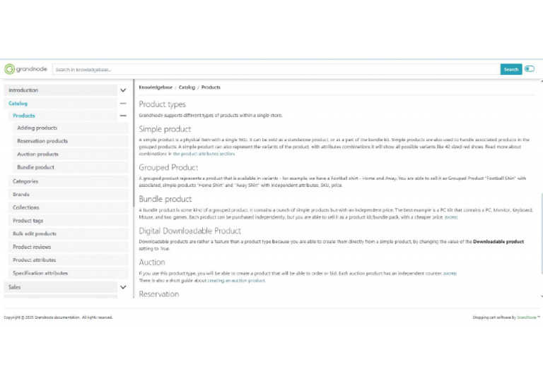 grandnode product type | PDF