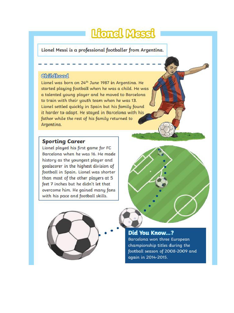 Lionel Messi - Comprehension | PDF