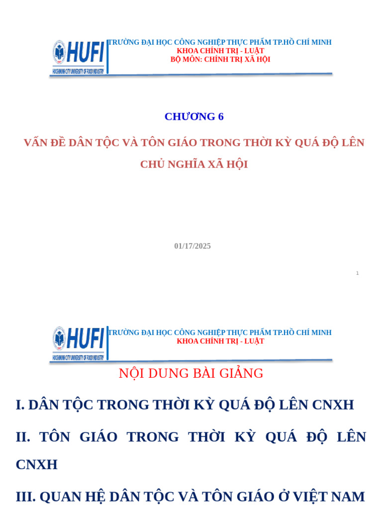 Chuong 6 Van de Dan Toc Va Ton Giao Trong Thoi Ki Qua Do Len Cnxh | PDF