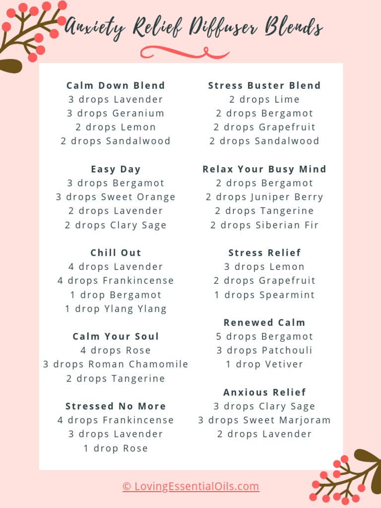 Anxiety Relief Diffuser Blends | PDF