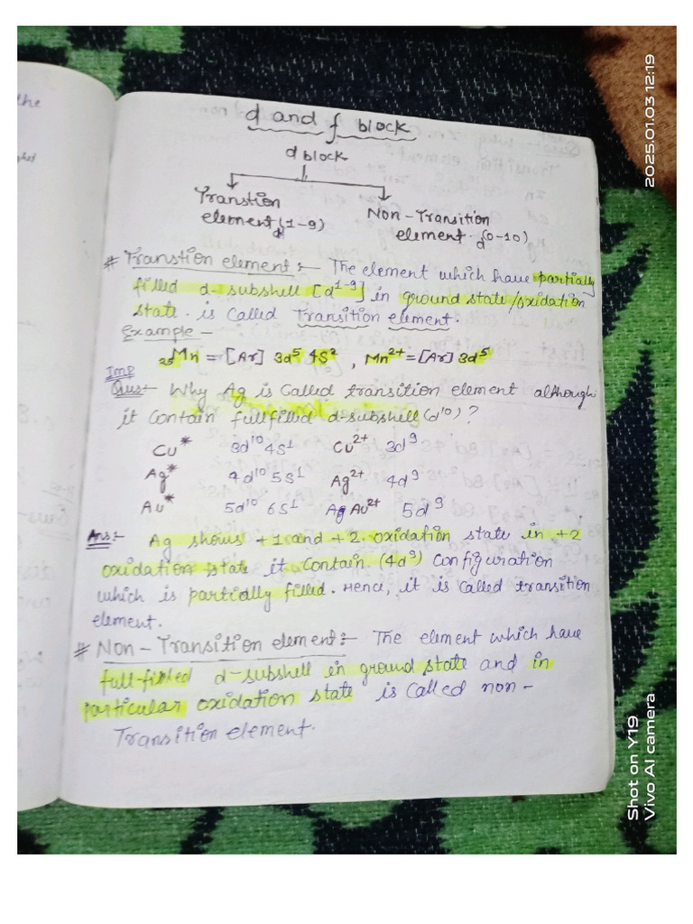 d and f Block Class 12 Chemistry | PDF