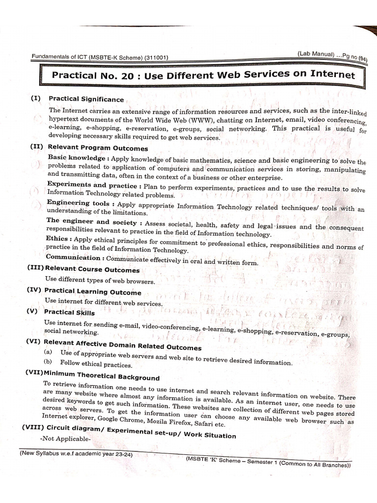 ICT Practical No. 20 | PDF