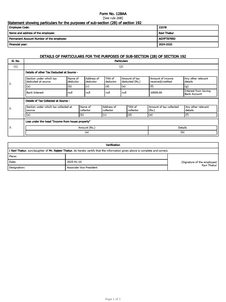 Form12BAA | PDF | Taxes | Government Finances