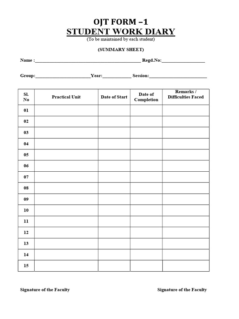 OJT FORMS(1) | PDF
