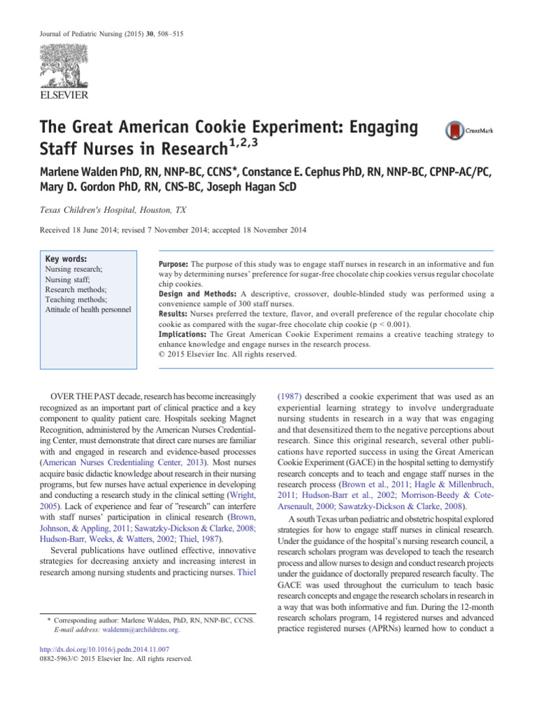 Engaging Nurses: The Cookie Experiment | PDF | Sampling (Statistics ...