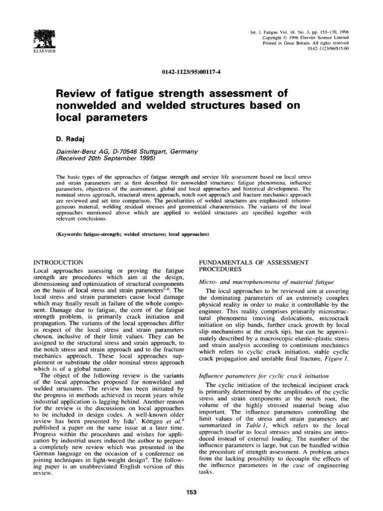Review of Fatigue Strength Assessment of Nonwelded and Welded ...