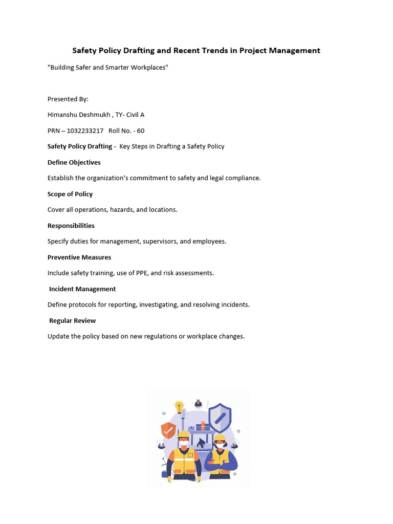 Safety Policy Drafting and Recent Trends In | PDF