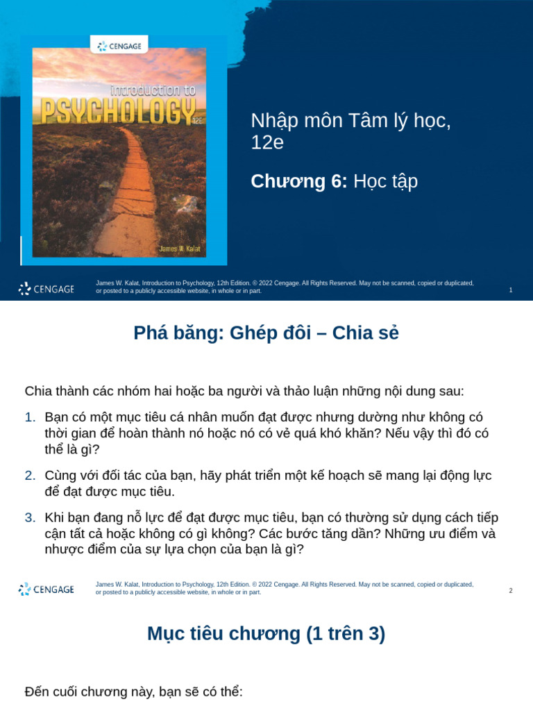 Kalat IntroPsychology 12e PPT CH06 GOLD | PDF