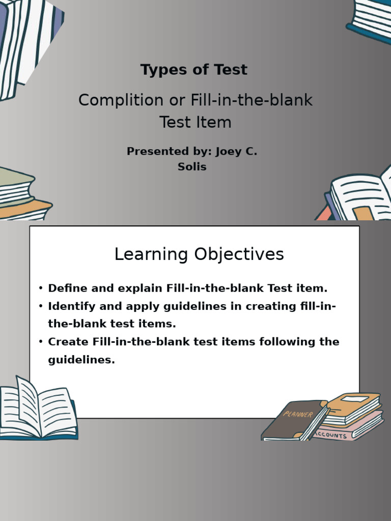 Creating Effective Fill-in-the-Blank Tests | PDF | Word | Verb