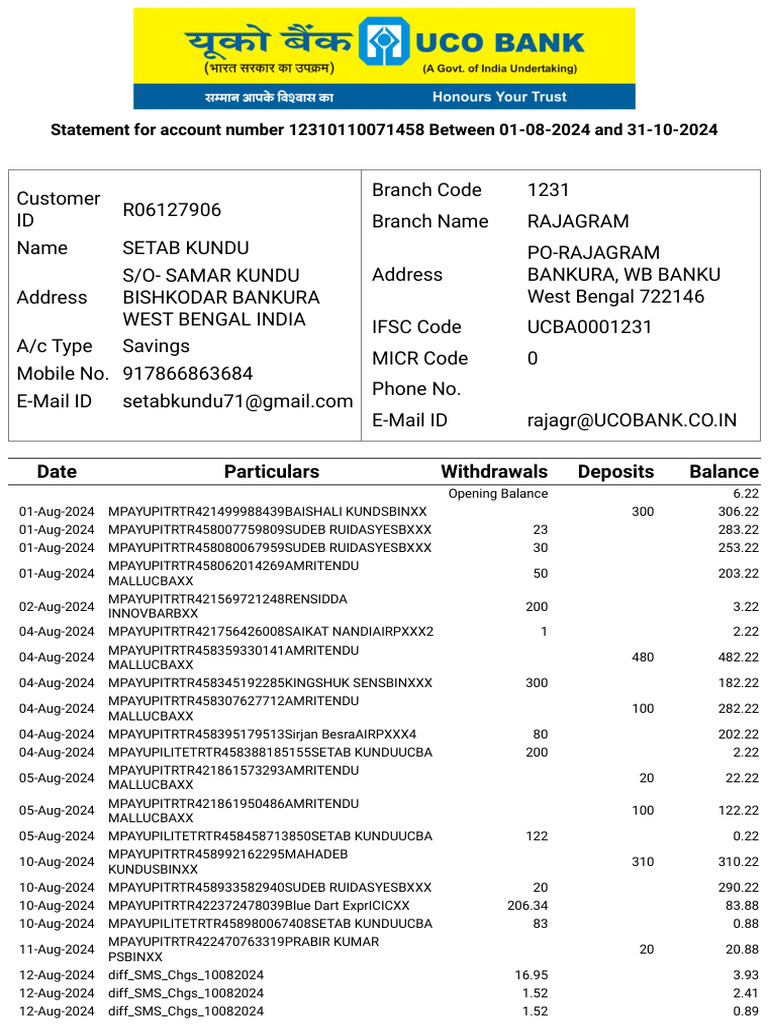 Account Statement 20241113234702 | PDF