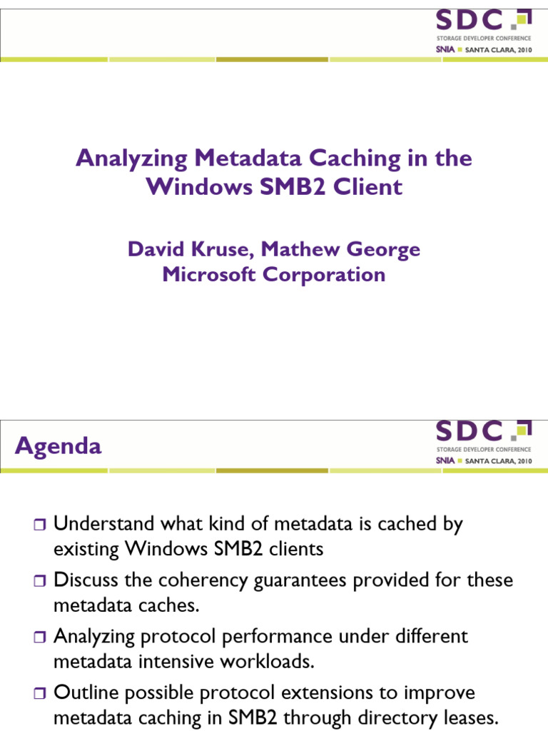 DavidKruse Analyzing Metadata Caching Windows SMB2 Client | PDF | Cache ...