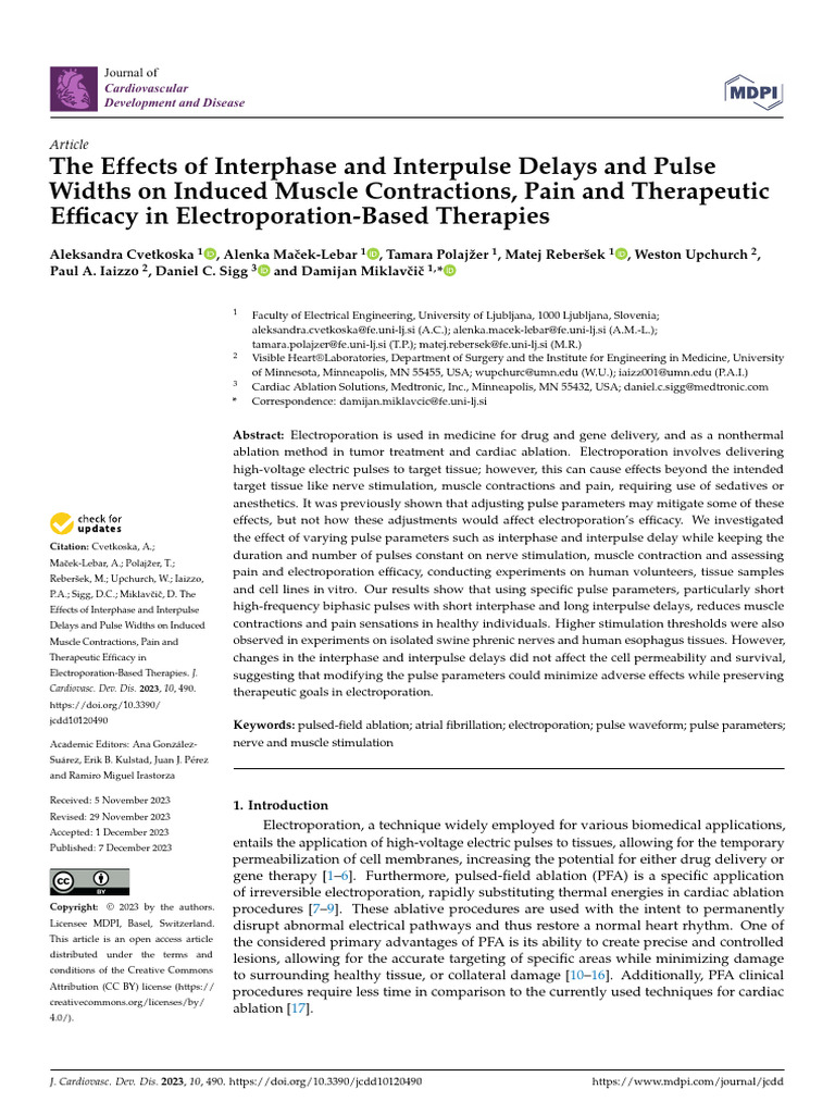 The Effects of Interphase and Interpulse Delays and Pulse Widths On Induced Muscle Contractions ...