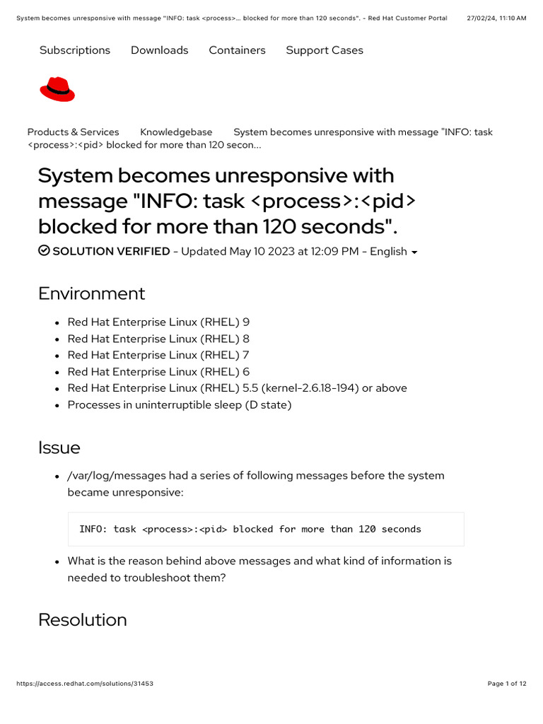 System becomes unresponsive | PDF | Operating System Families | Computing