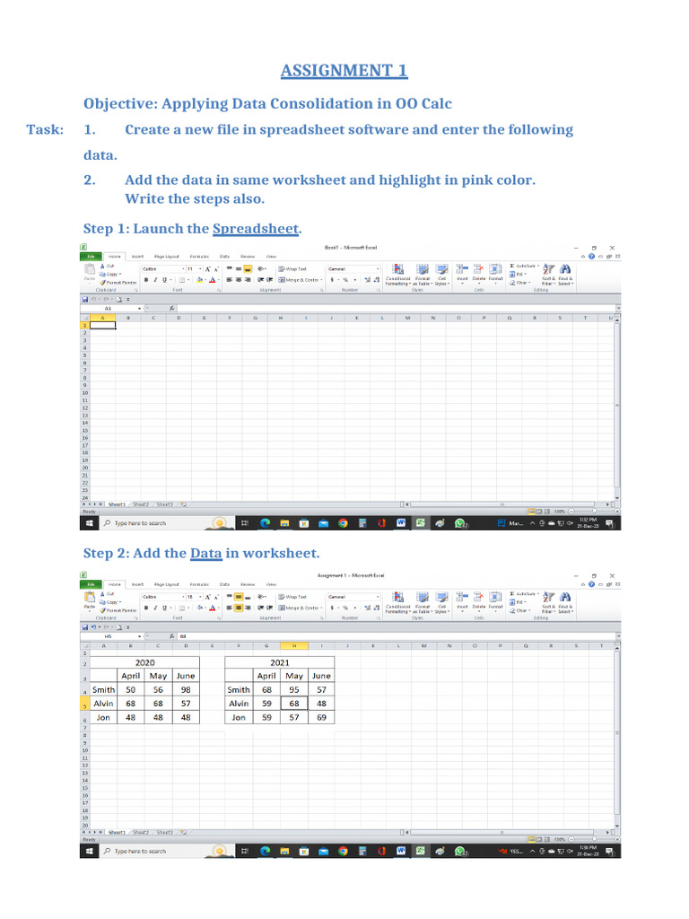 Assignment 1 - Applying Data Consolidation in OO Calc | PDF