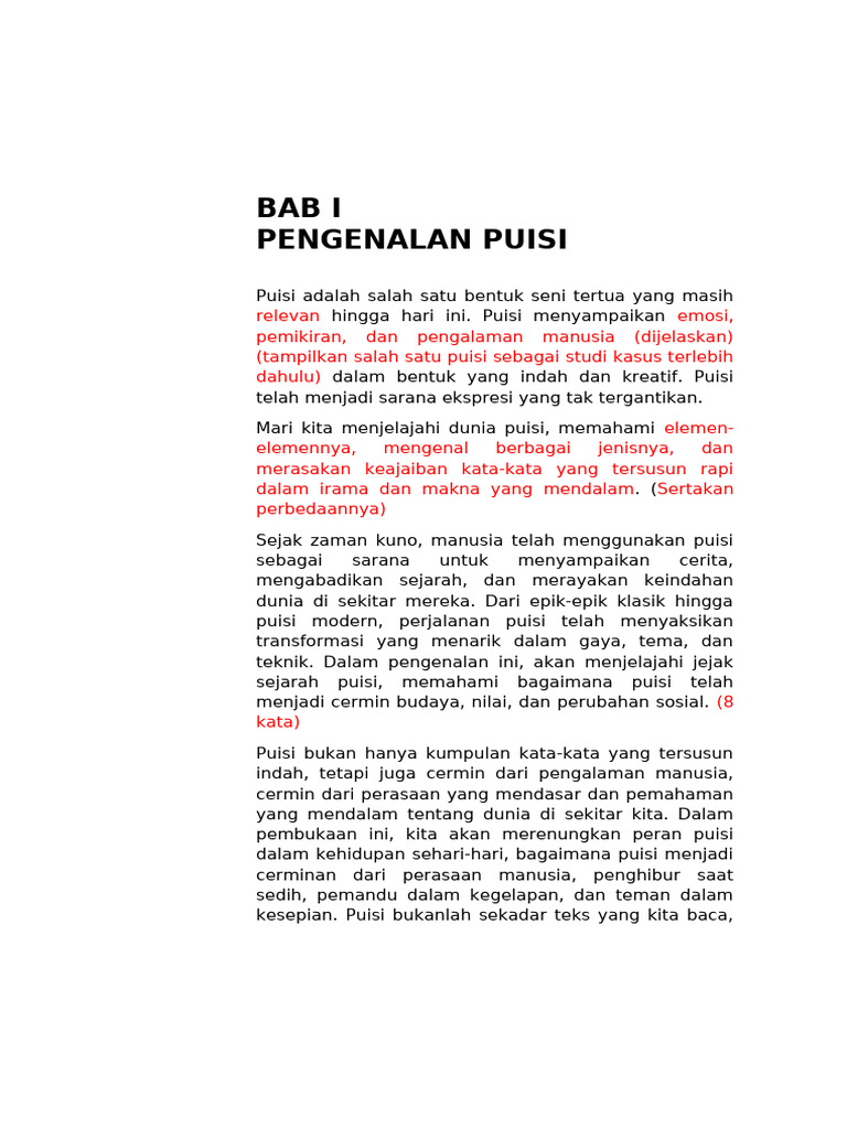 BAB II PENGENALAN PUISI | PDF