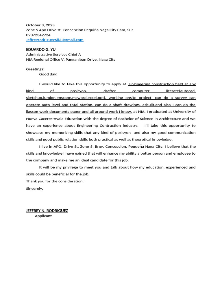 application letter | PDF