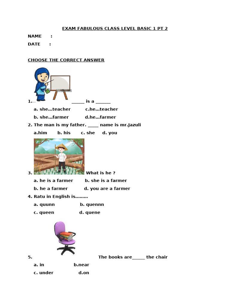 Exam Fabulous Class Level Basic 1 Pt 2 | PDF