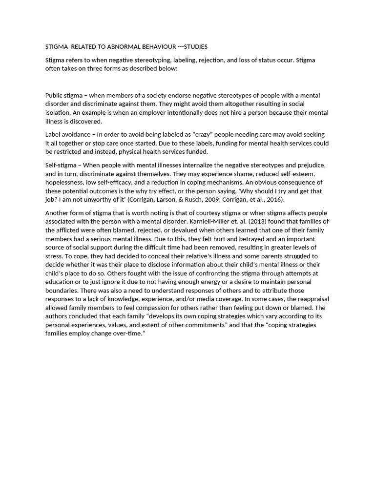 Understanding Stigma in Mental Health | PDF | Social Stigma | Mental ...