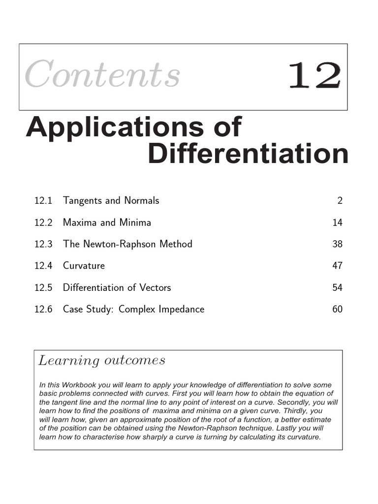 HELM Workbook 12 Applications of Differentiation | PDF | Trigonometric ...