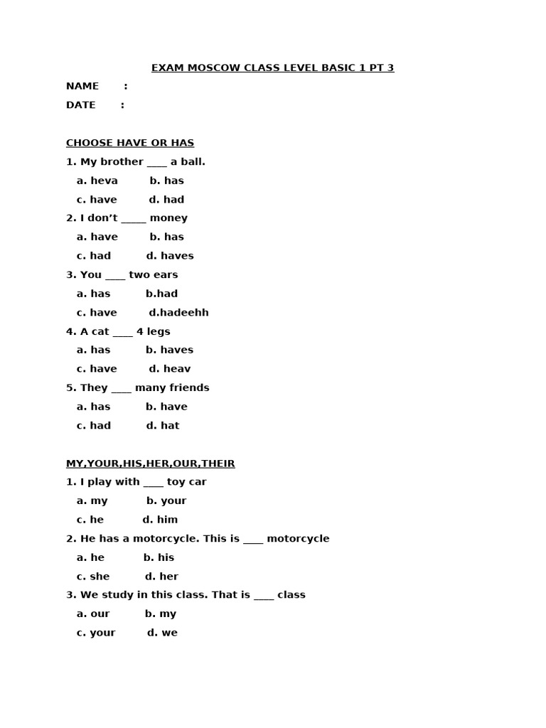English Grammar Basics Quiz | PDF