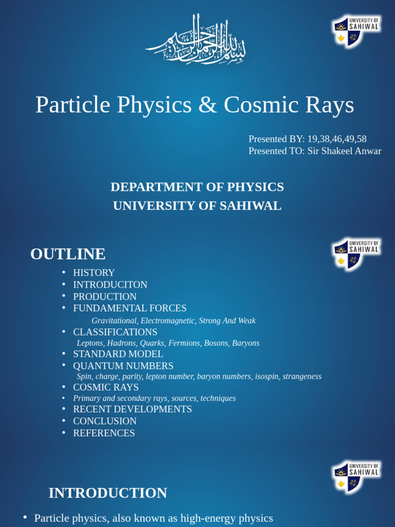 Particle Physics & Cosmic Rays | PDF | Quark | Elementary Particle