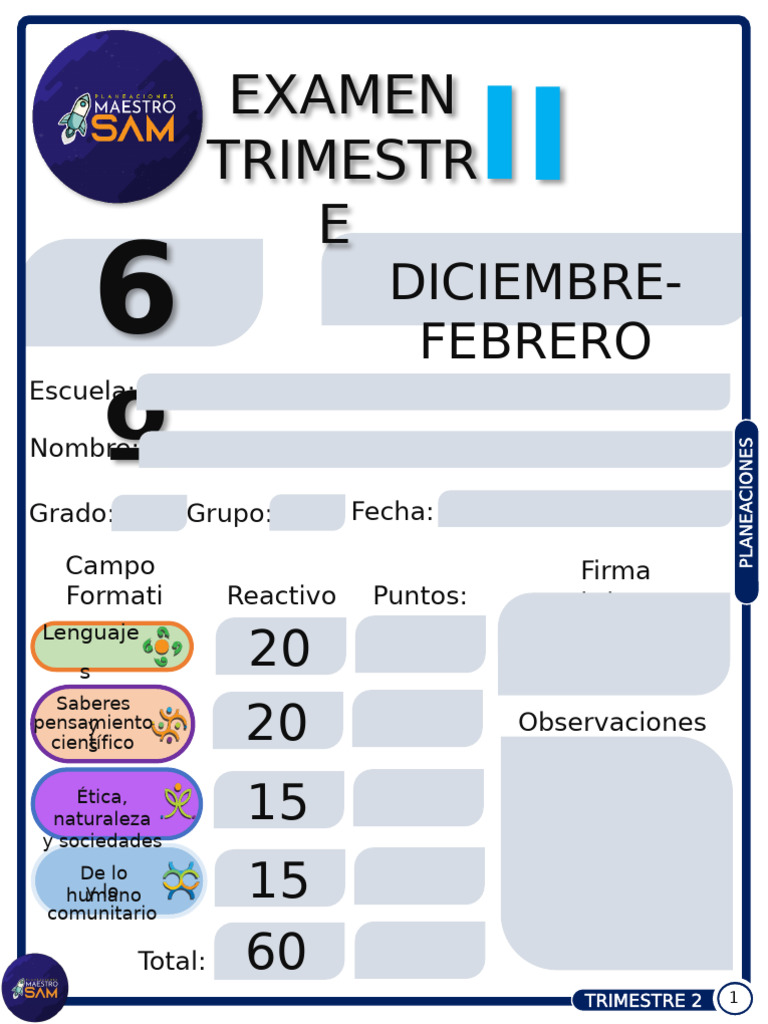 Trim2 Examen Sexto Grado Pms | PDF | el Monte Everest | Mediana