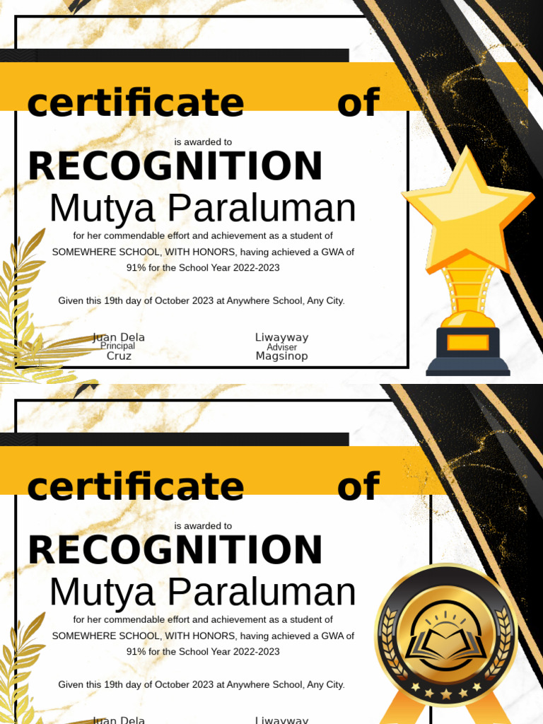 Gold and Black Star Certificate of Recognition - 20240518 - 135904 ...