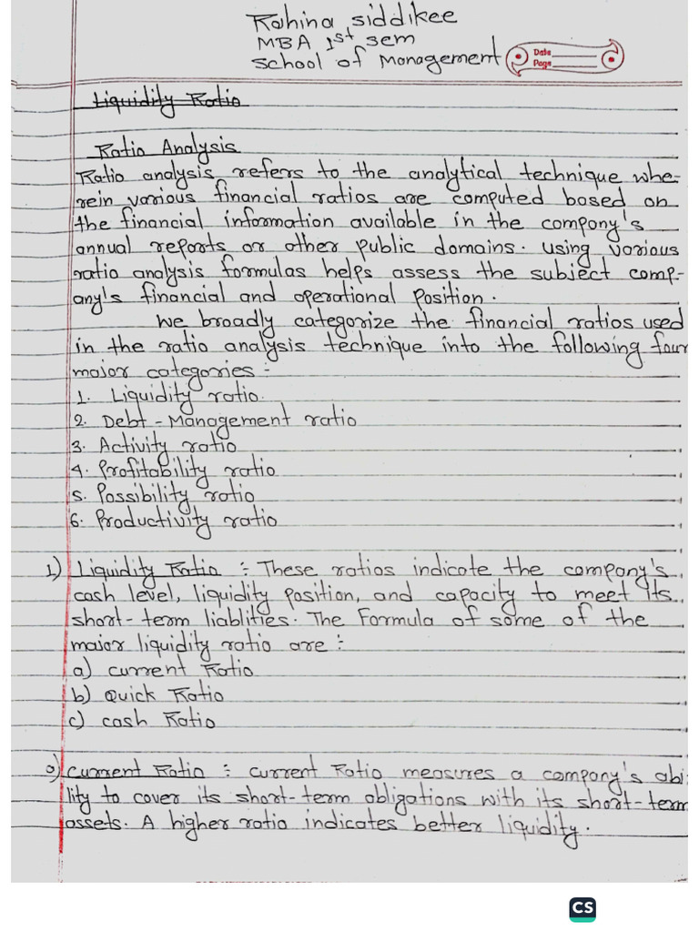 Ratio Analysis( Assignment) | PDF