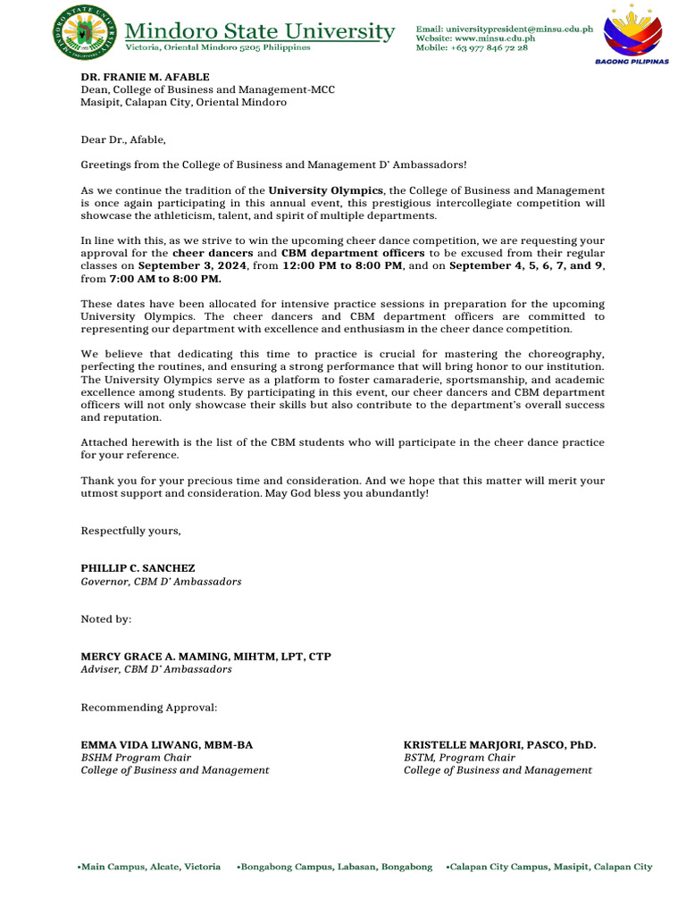 excuse-letter | PDF | Dances | Performing Arts