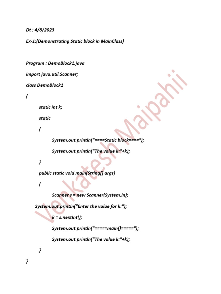 aug2 | PDF | Method (Computer Programming) | Variable (Computer Science)