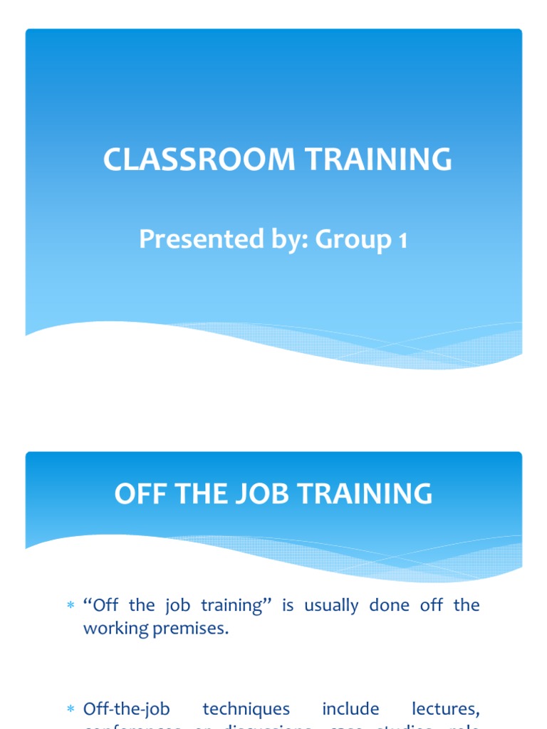 Off The Job Training | PDF