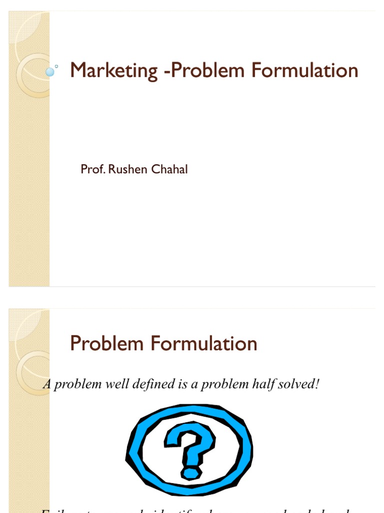 Marketing - Problem Formulation | PDF