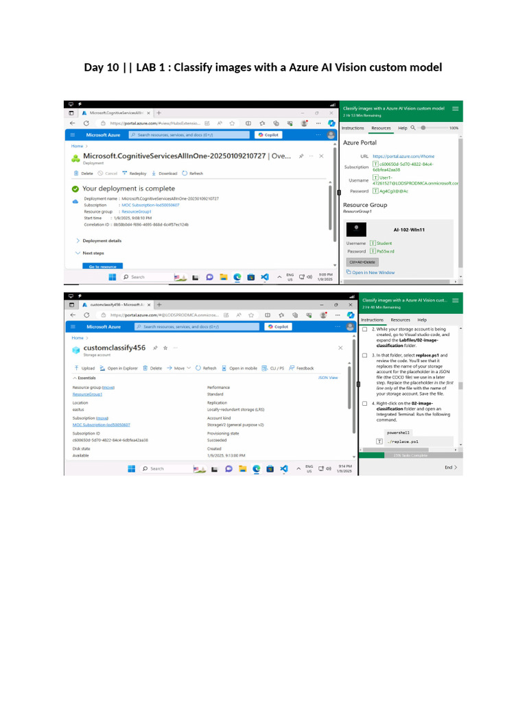 Day 10 - LAB 1 - Classify Images With A Azure AI Vision Custom Model | PDF