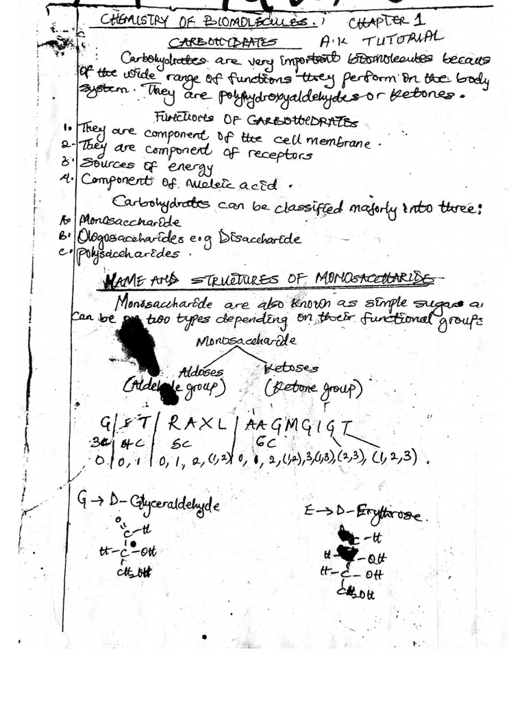 Ak Tutorial (Chemistry of Biomolecules) | PDF