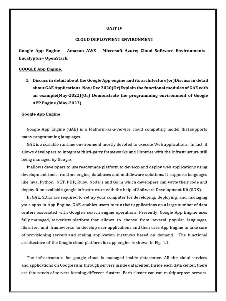 Unit4 | PDF | Open Stack | Cloud Computing