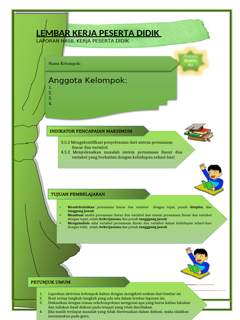 Lembar Kerja Sistem Persamaan Linear | PDF
