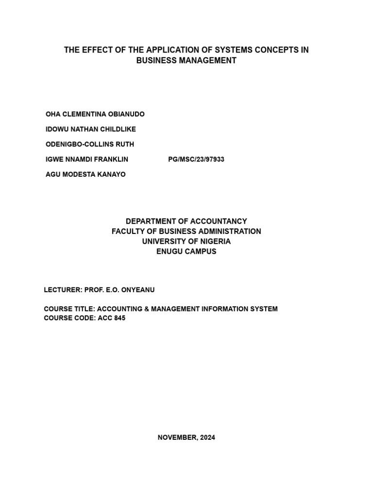 Features of structured management | PDF | System | Emergence