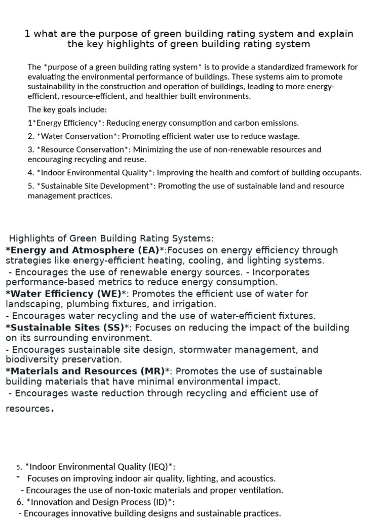 1 What Are the Purpose of Green Building | PDF | Green Building | Efficient Energy Use