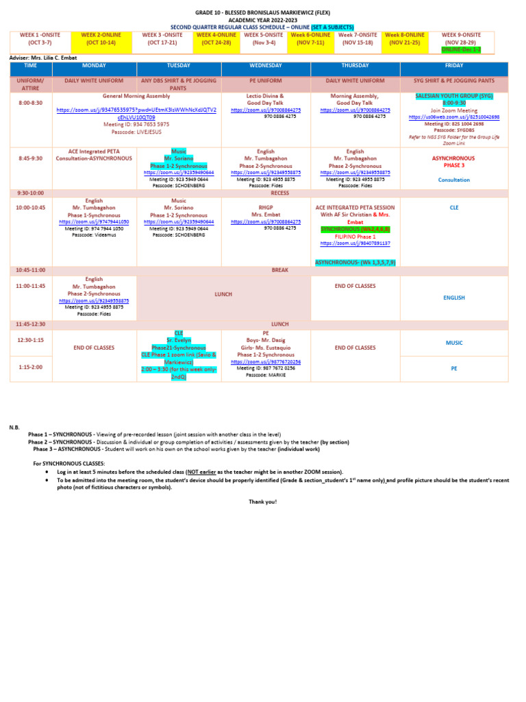 GRADE 10Bl - Markiewicz 2ndQ Online | PDF