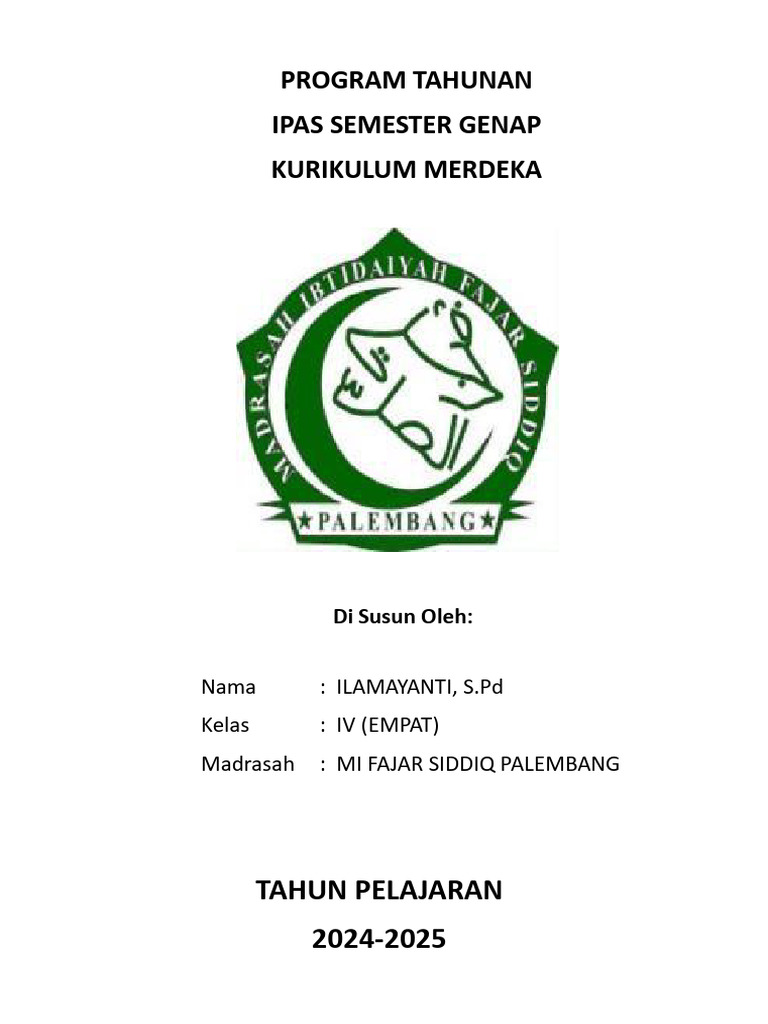 Program Tahunan Kumer IPAS Kelas 4 Semester Genap Tahun 2024-2025_. | PDF
