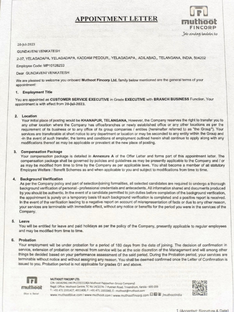Aditya Birla Group NOC | PDF