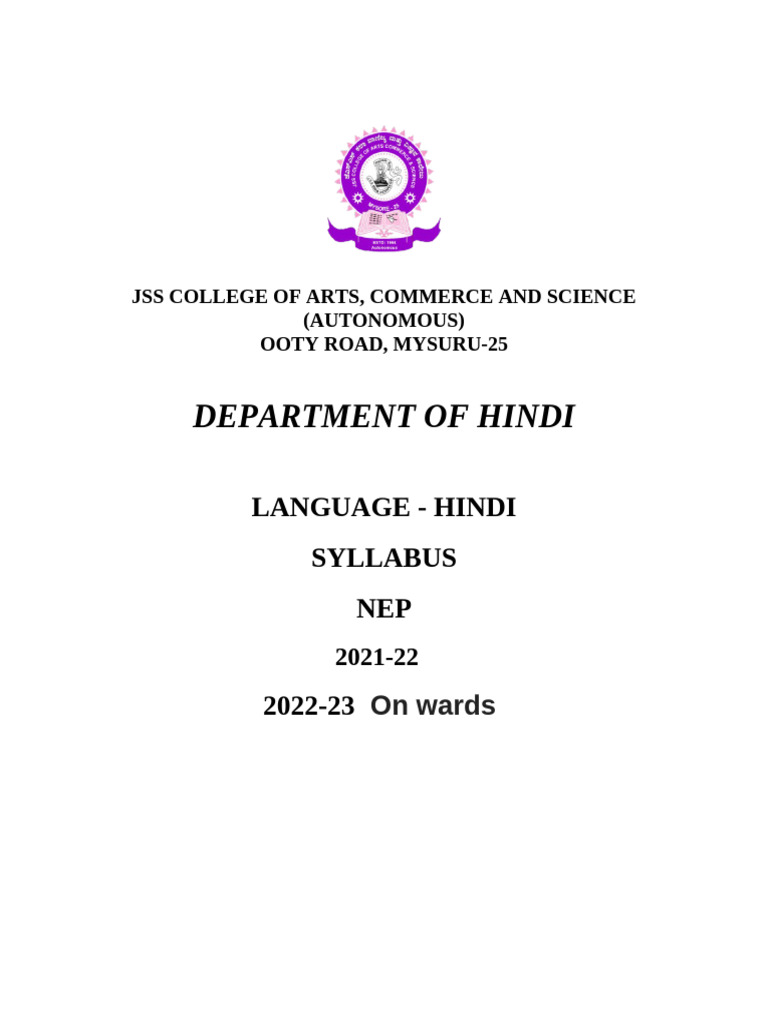 Hindi Nep Bcom Syllabus 21 23 I To IV | PDF