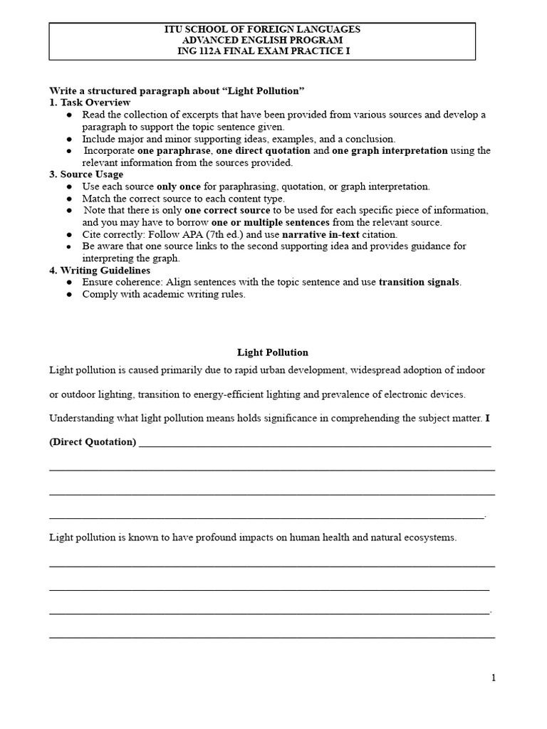 ING 112A Final Exam Practice I | PDF | Ecosystem | Circadian Rhythm