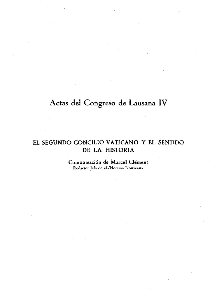 Clement, Marcel - El CVII en El Sentido de La Historia (1968) | PDF ...