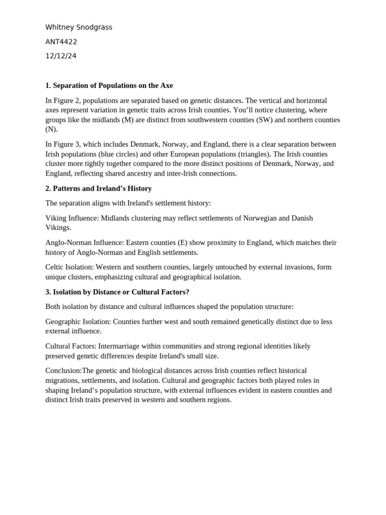 Ant4422 Snodgrass Irishbiodistances | PDF