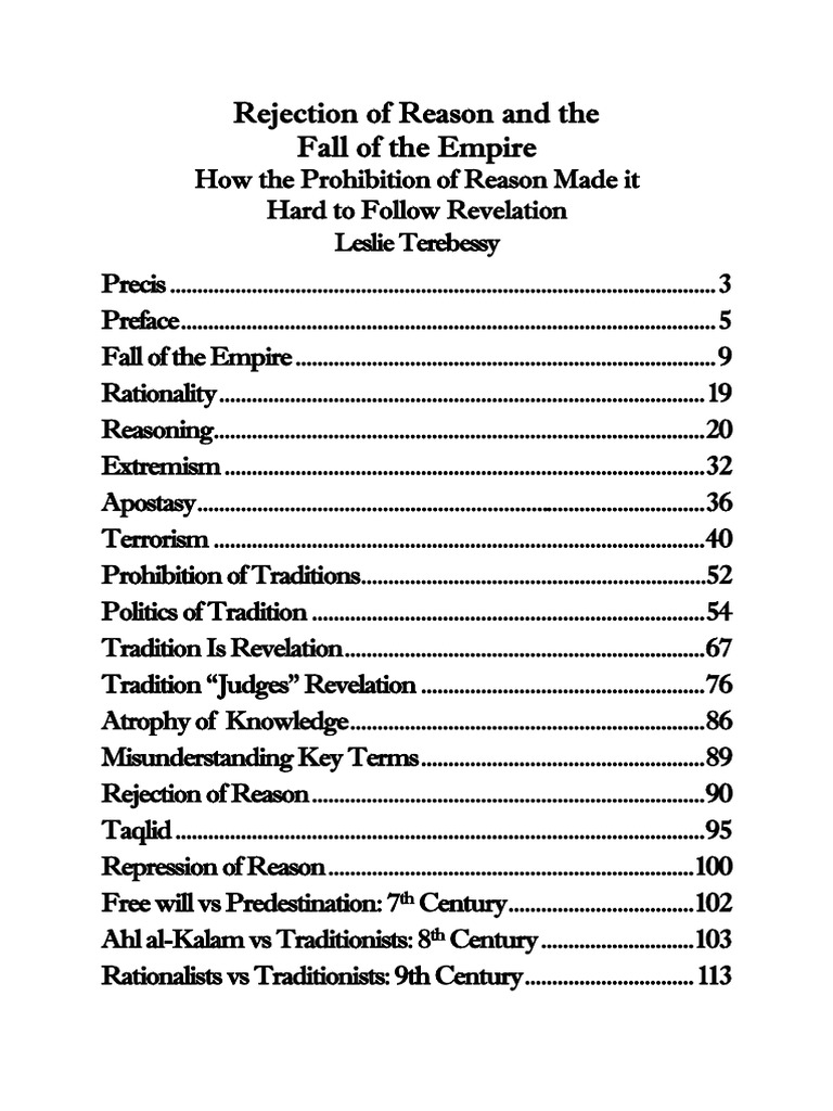 Rejection of Reason and The Fall of Empi | PDF | Reason | Revelation