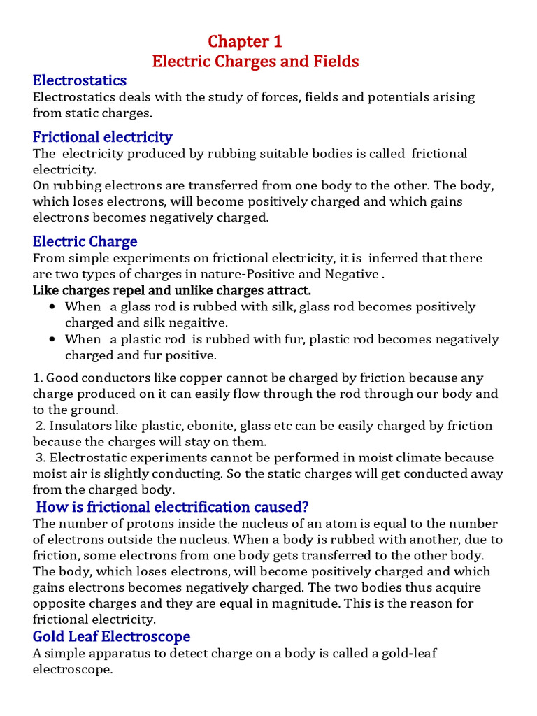 Electric Charges Fields | PDF | Electric Charge | Capacitance